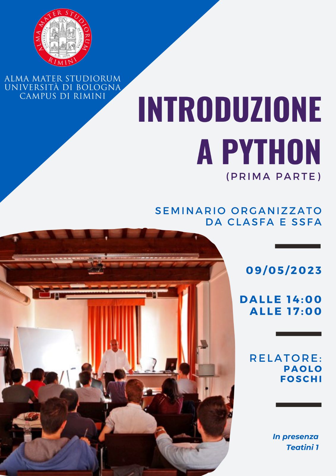 Seminario "Introduzione a Python" — Scienze statistiche, finanziarie e ...